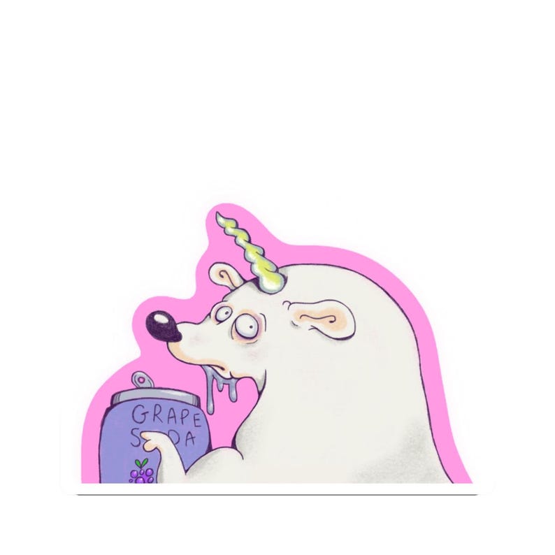 Horned Weasel Stickers | Cute Horned Weasel Illustration, Vinyl Kiss ...