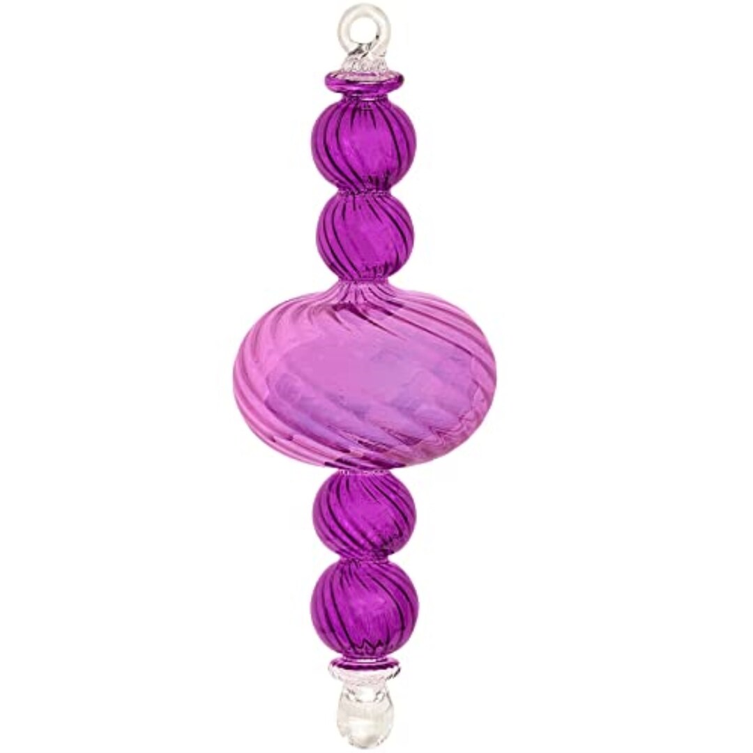 Purple Organic Luster Swirl Egyptian Glass Christmas Tree Ornament Made ...