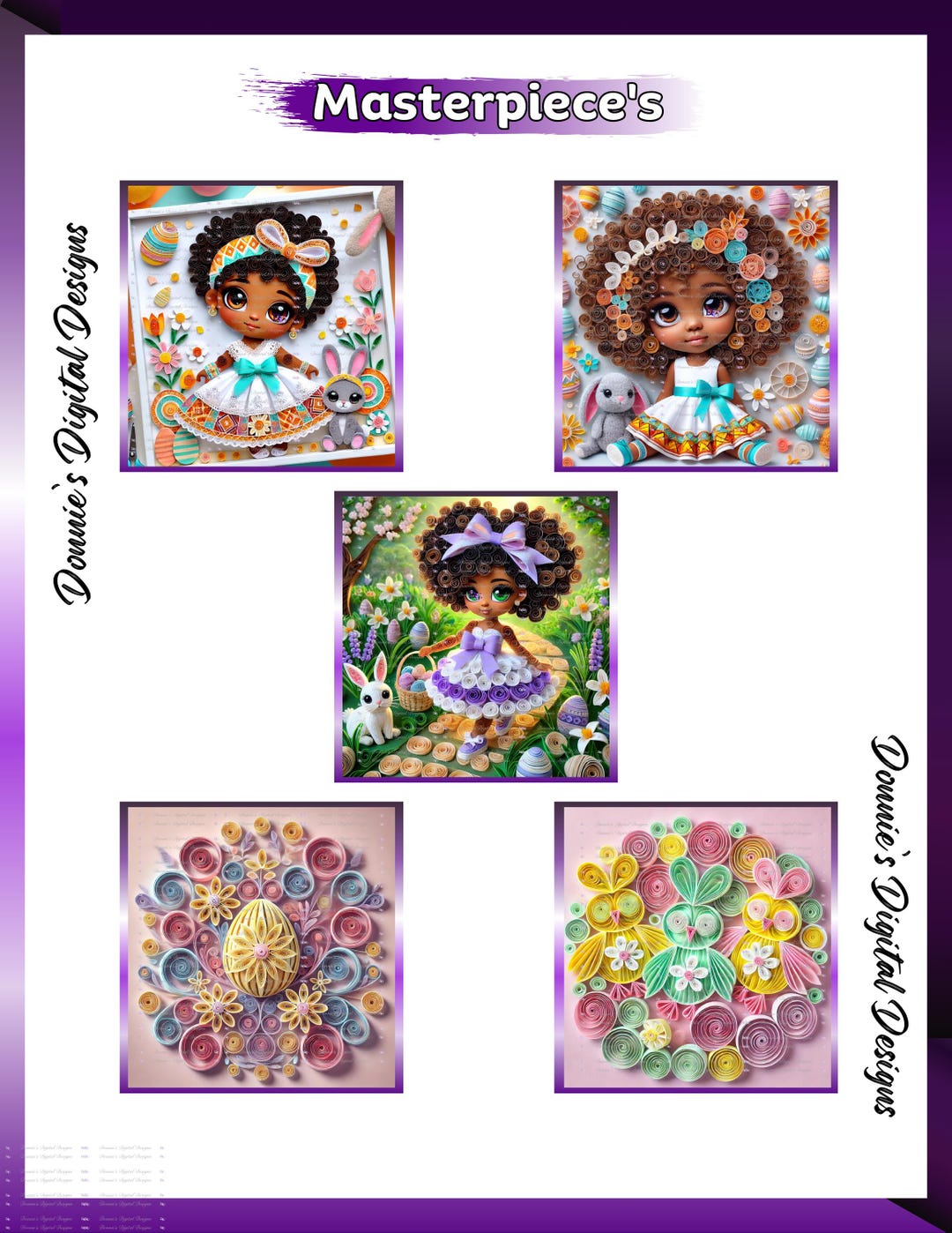 African American Quilling Printable | Easter Decor | Instant Digital ...