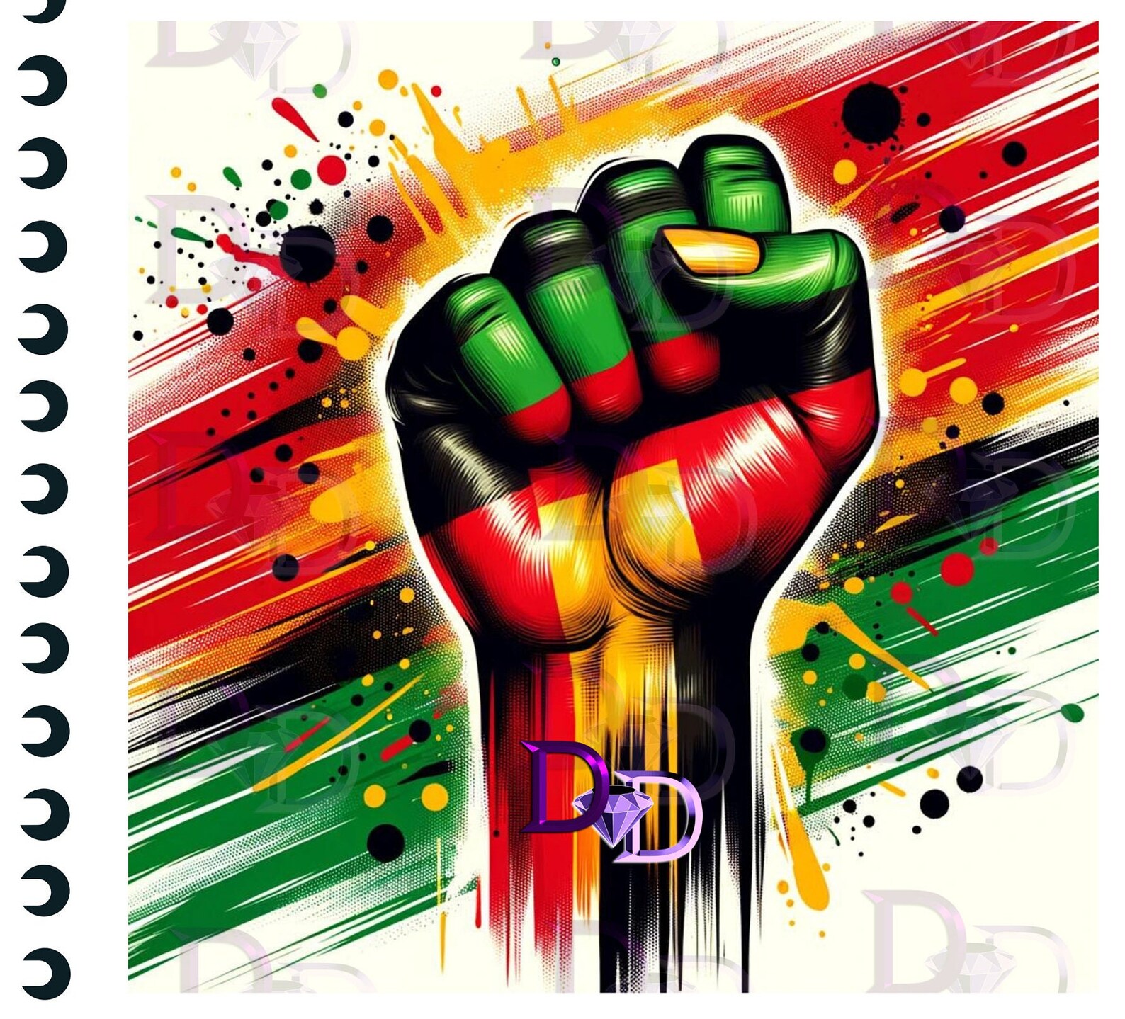 Power Fist of Freedom: Vibrant Juneteenth Digital Art Print - Etsy