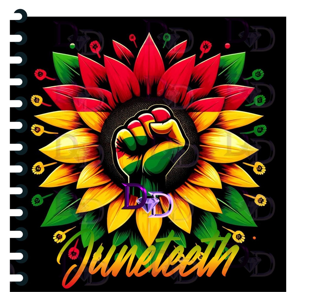Juneteenth Flower of Freedom: Vibrant Fist Digital Art Print - Etsy