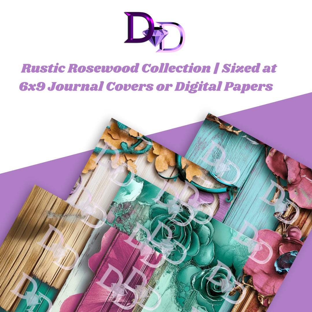 Rustic Rosewood Collection | Sized at 6x9 Journal Covers or Digital ...