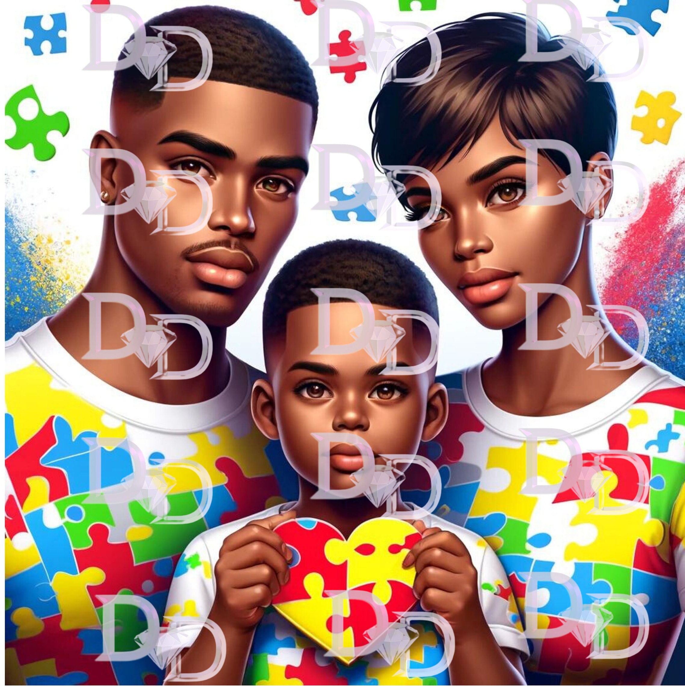 Family Support of Autism PNG - Etsy