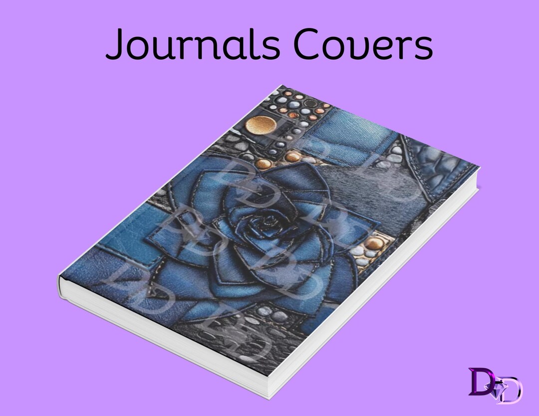 Denim & Floral Elegance | 6x9 Digital Journal Cover for Custom ...