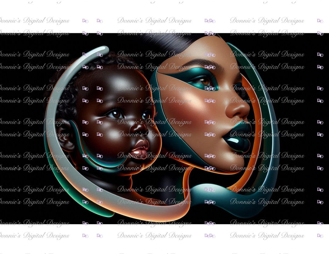 Mother and Child Afro Art Print – Black Family Wall Decor | Melanin ...