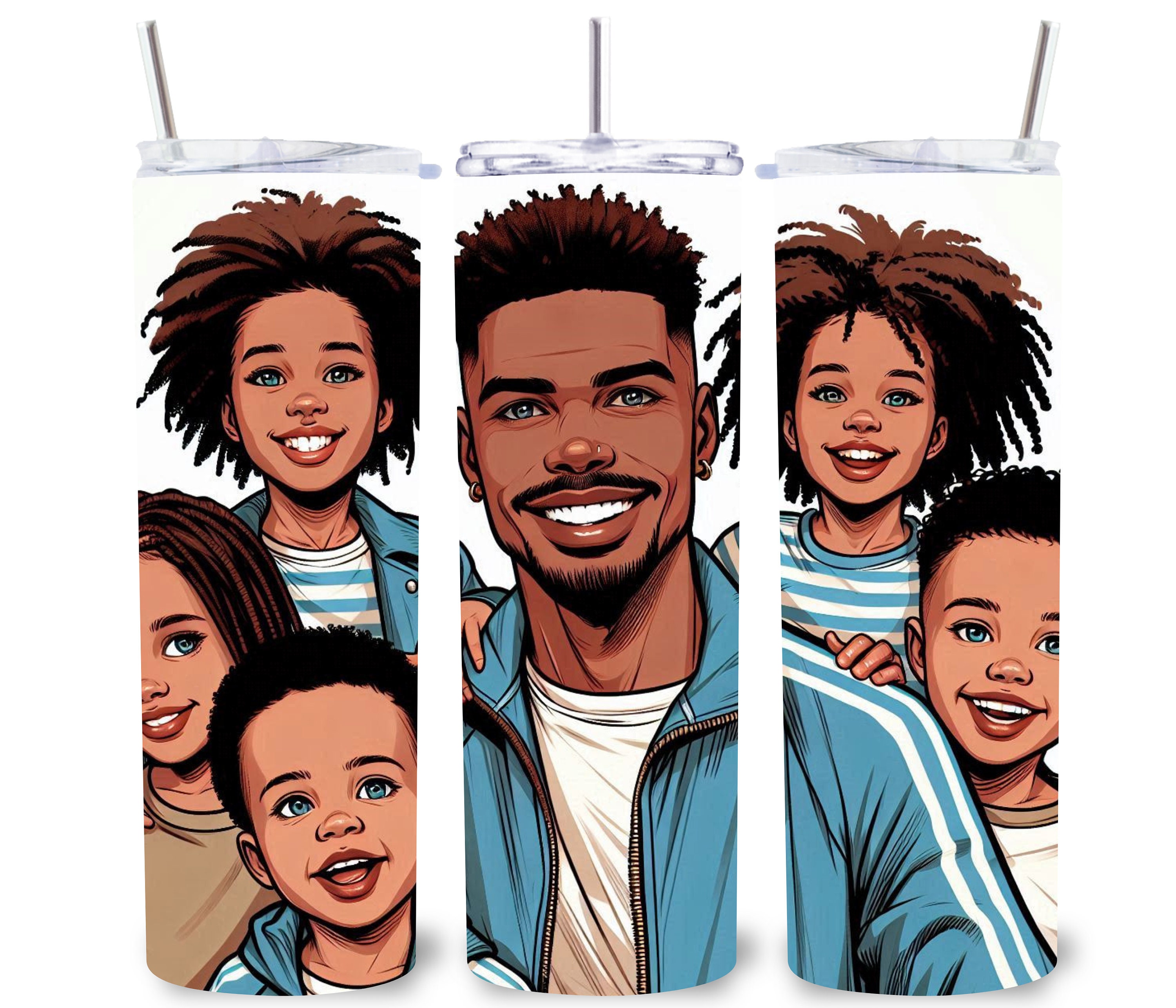 Joyful Afrocentric Family Portrait: Digital Art Print of a Loving ...