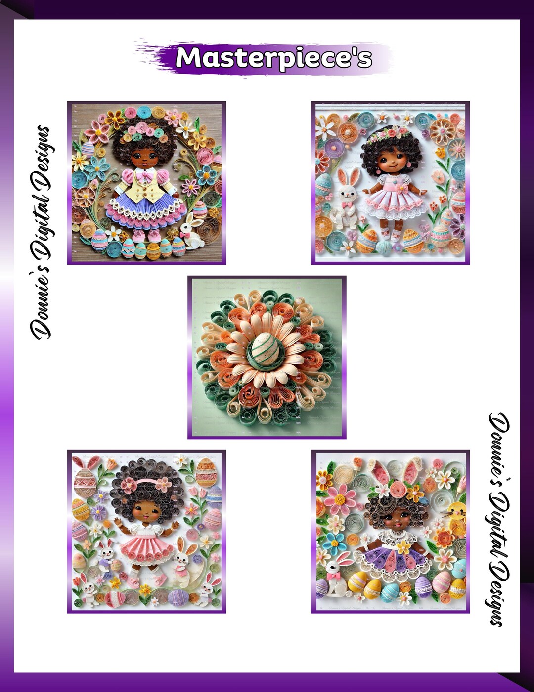 African American Quilling Printable 2 | Easter Decor | Instant Digital ...