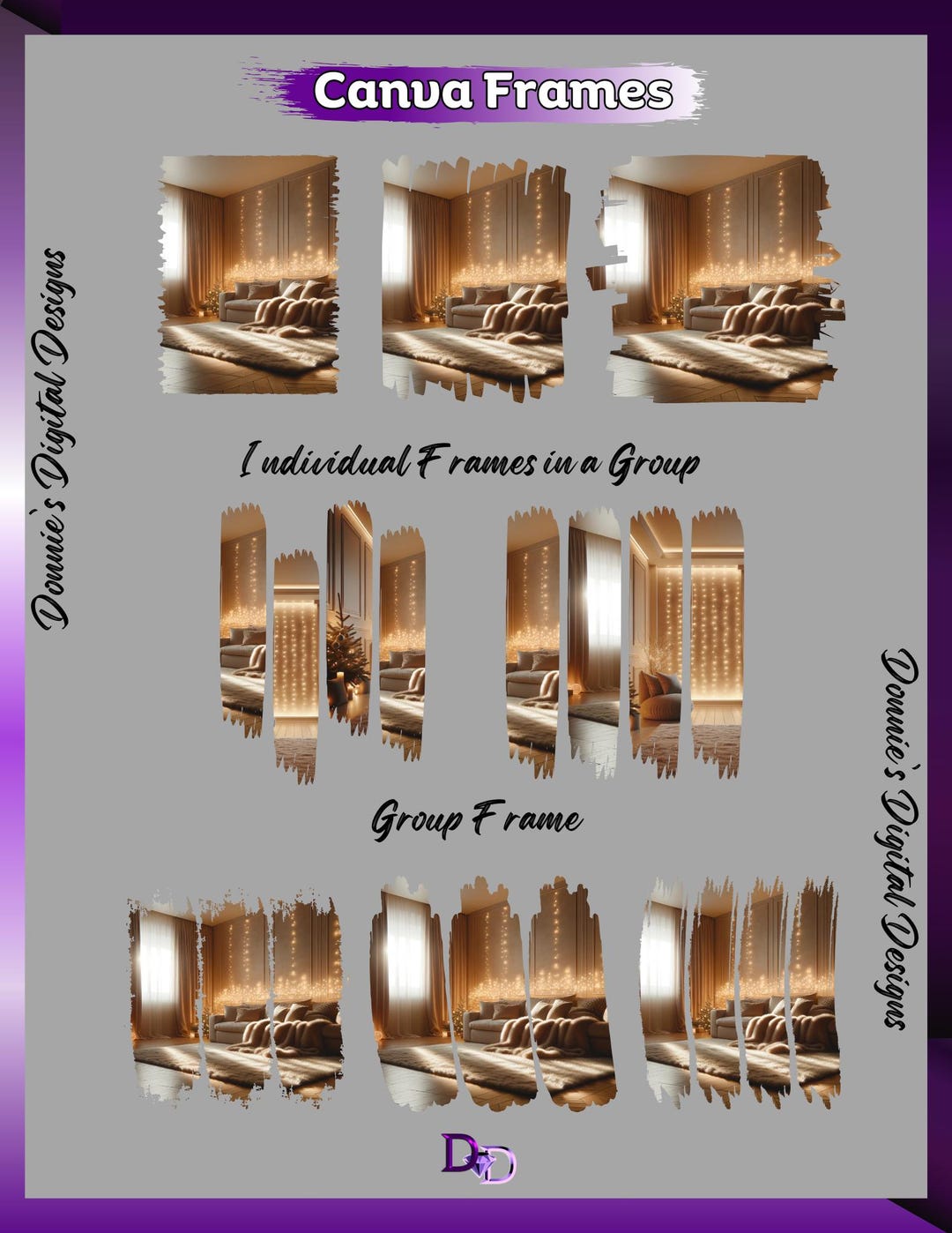 Digital Frames for Canva | Drag and Drop | Customizable for Invitations ...