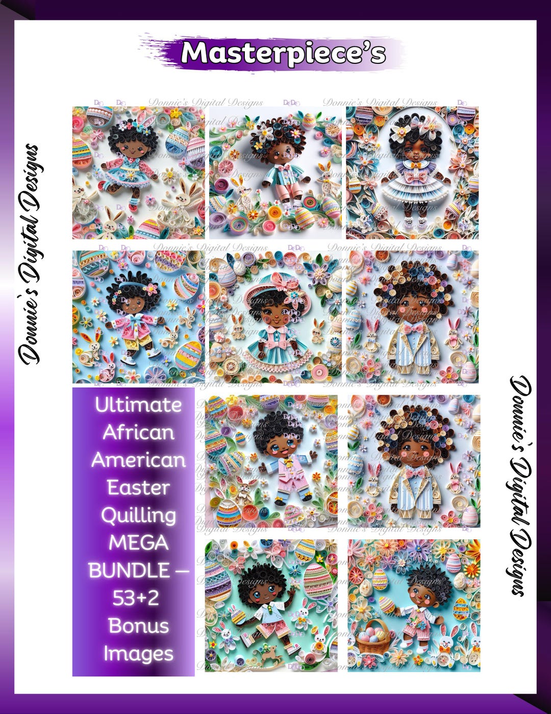The Ultimate African American Easter Quilling MEGA BUNDLE — 53+2 Bonus ...
