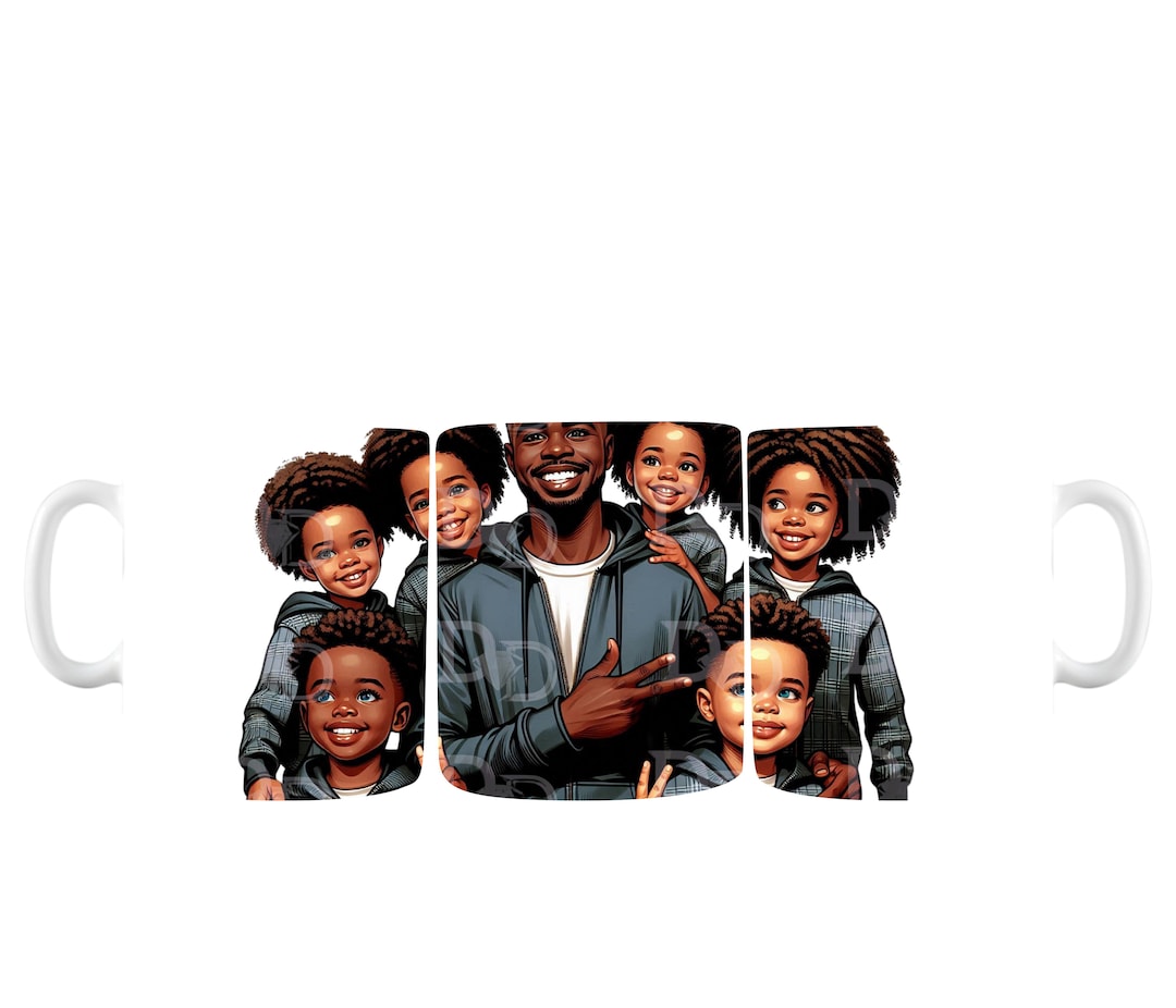 Joyful Afrocentric Family Portrait: Digital Art Print of a Loving ...