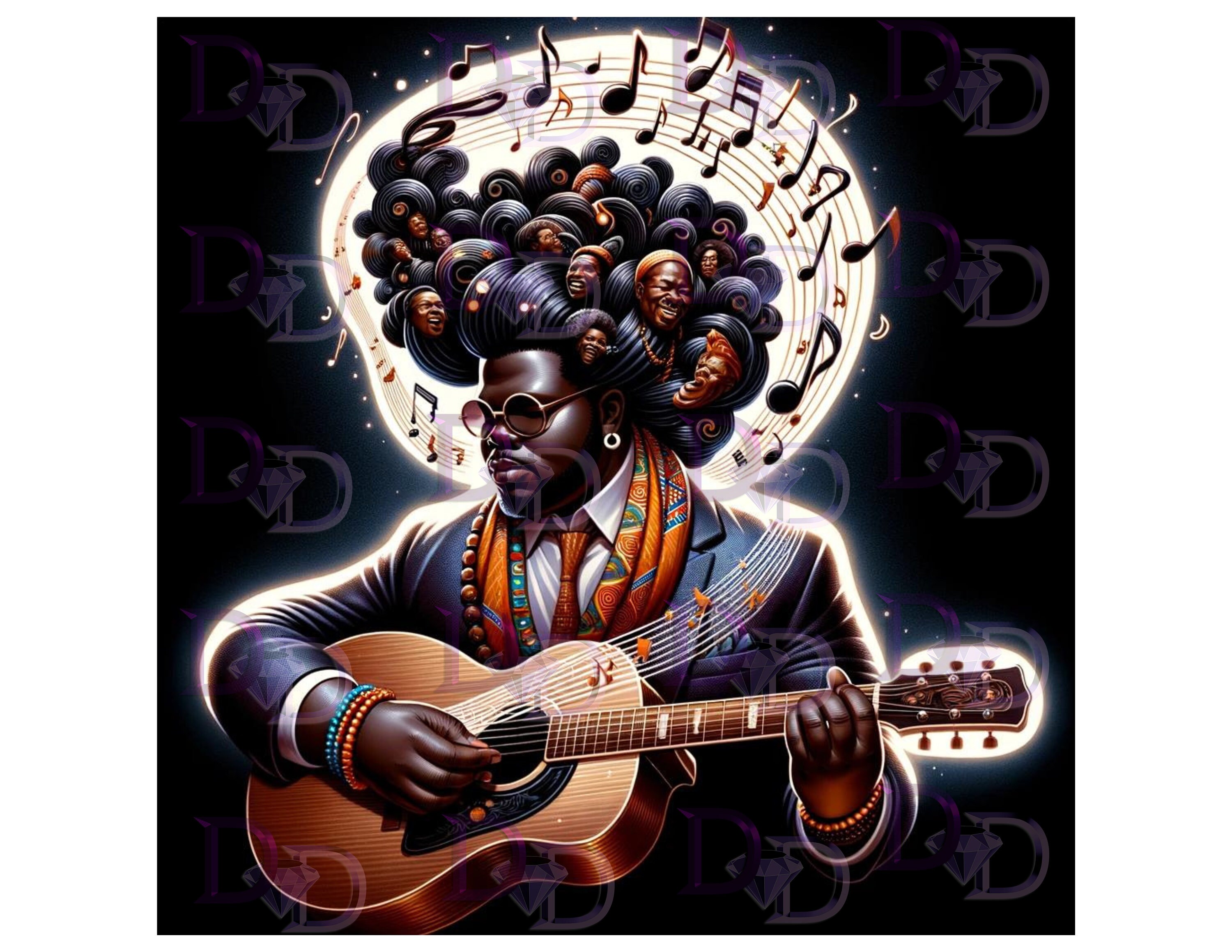 Collection of Black Music Month Art Images Afrocentric Music-inspired ...