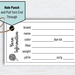 Printable Yarn Tag, Printable Yarn Label, Craft Organization, Digital ...