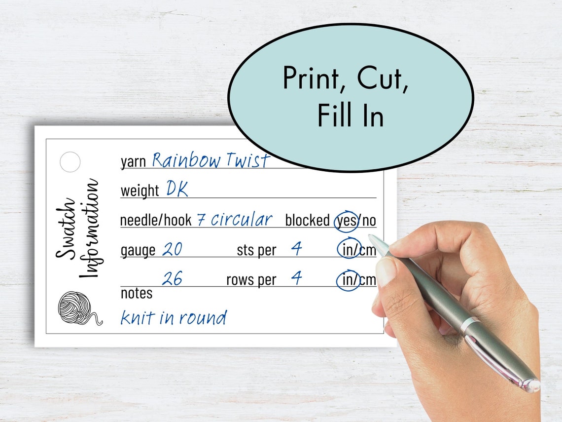 Printable Swatch Card, Printable Swatch Label, Craft Organization ...