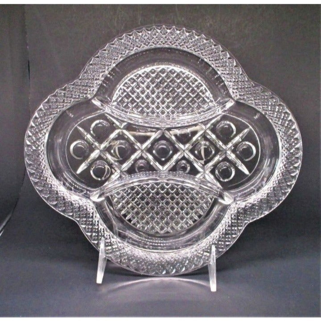 Cape Cod Imperial Glass 3-part Relish Tray - Vintage Elegant Depression ...