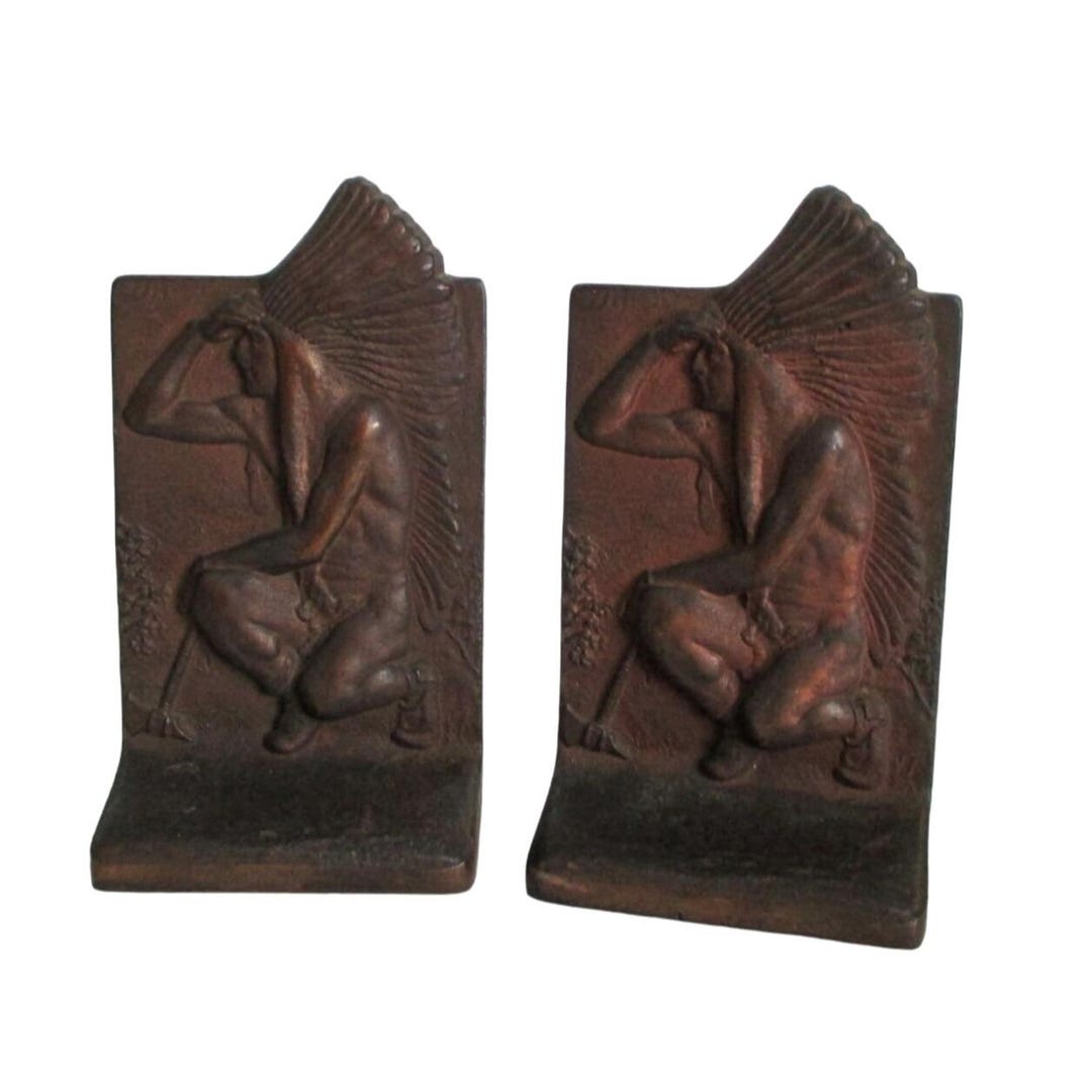 Vintage Native American Bookends Book Ends - Ethnic Southwest Western ...