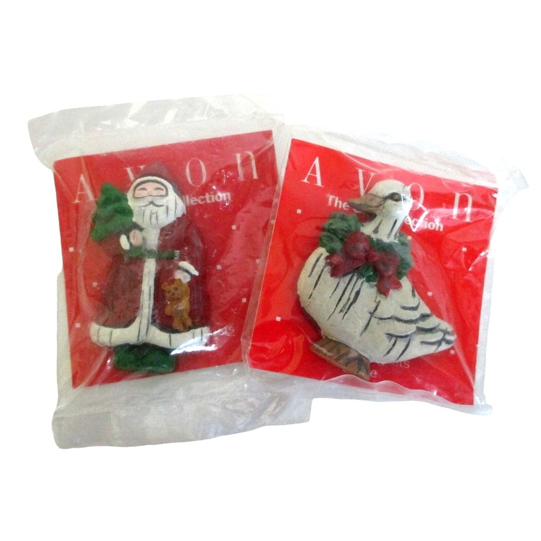 Vintage Avon Santa Claus & Goose Holiday Magnets - Christmas Kitchen ...