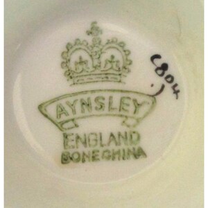 Vintage Aynsley Cabbage Rose Teacup Tea Cup Saucer Yellow Gold Bone ...