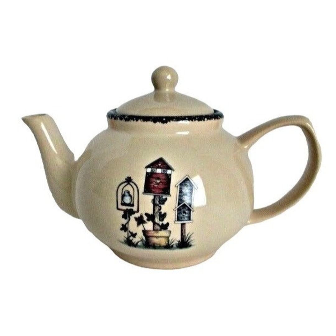 Vintage Home Garden Party Birdhouse 5 Cup Teapot Replacement Dinnerware ...