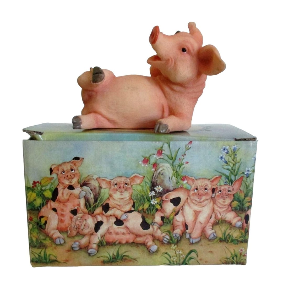 Vintage Jolly Pig Figurine - Farm Farmhouse Animal Decor Knick Knack ...