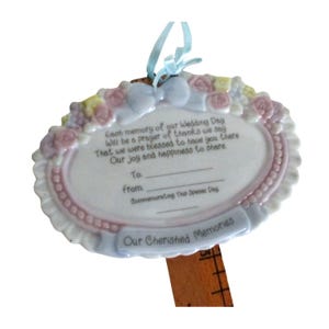 Vintage Precious Moments Wedding Day Commemorative Plaque With Ribbon ...