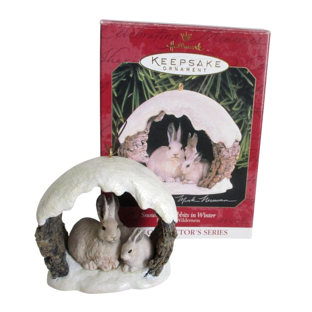 Snowshoe Rabbits in Winter Ornament 1997 Hallmark Keepsake Ornament ...