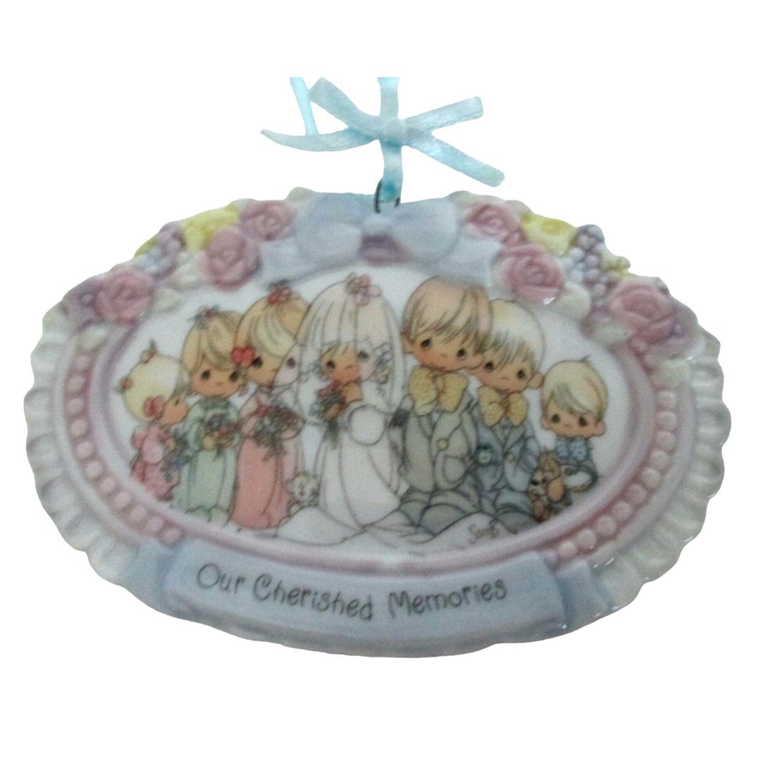 Vintage Precious Moments Wedding Day Commemorative Plaque With Ribbon ...