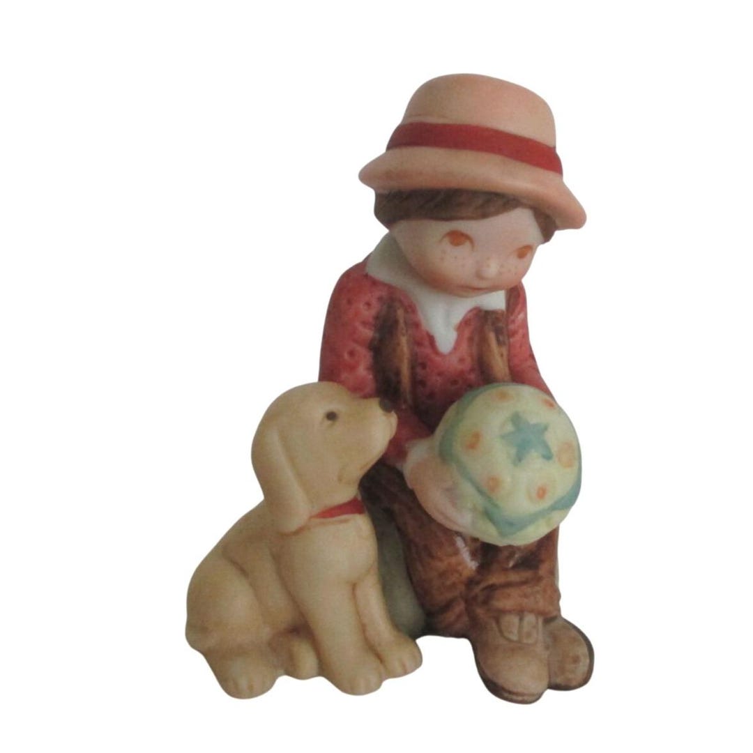 Vintage Holly Hobbie Robbie With Dog and Ball Figurine Collectible ...