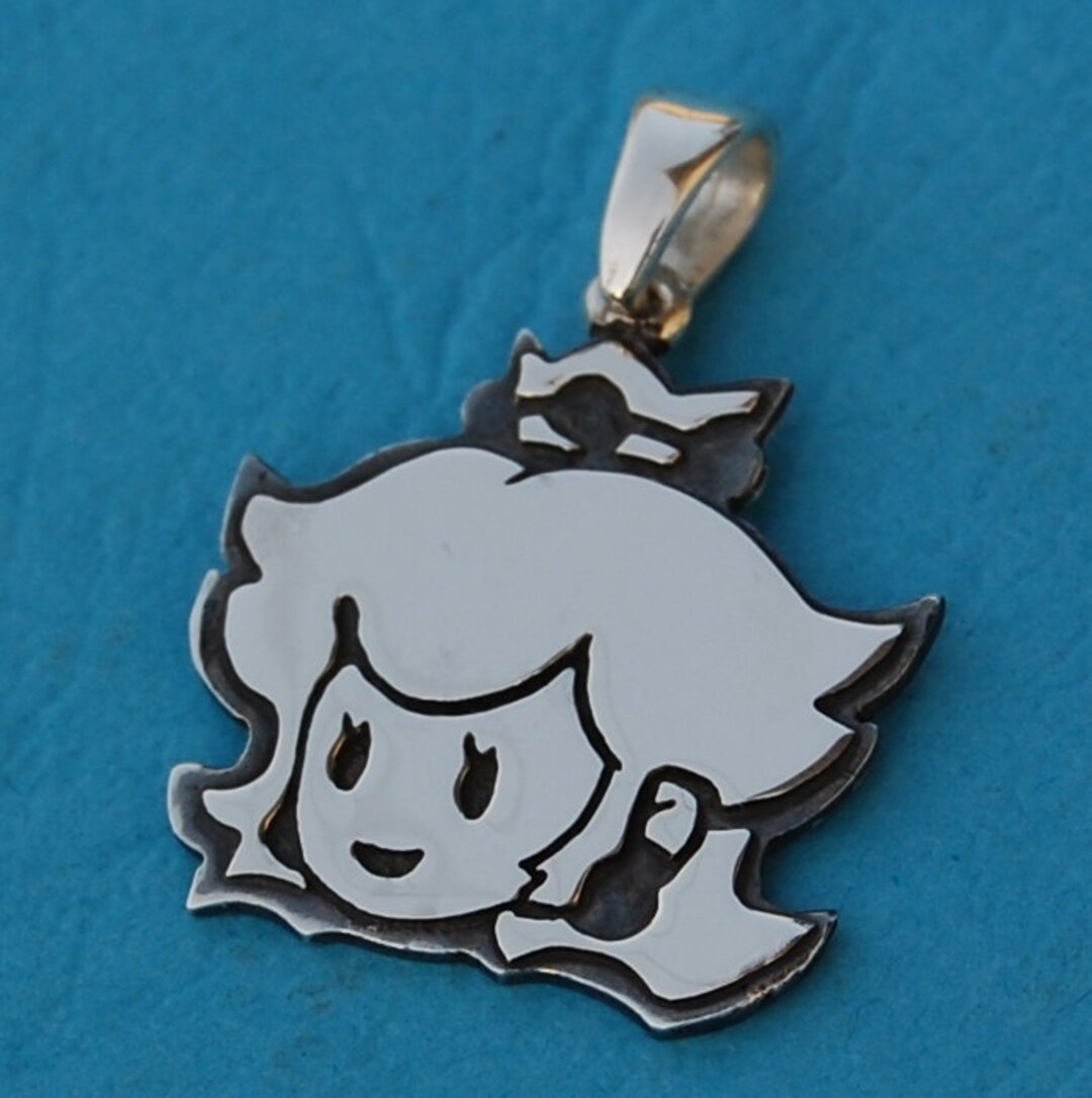 Princess Peach Sterling Silver Pendant Mariokart Mr Beaujangles - Etsy