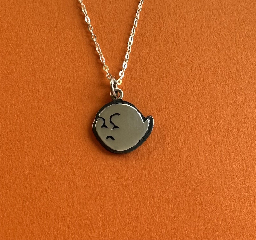 Super Mario Boo Shy Pendant - Handmade Sterling Silver - Etsy