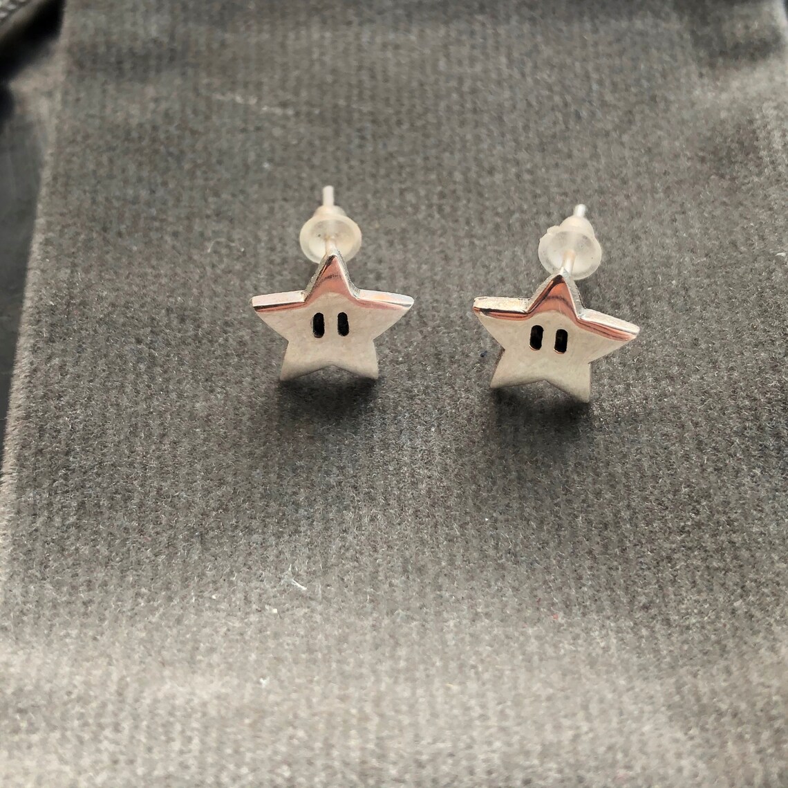 Super Mario star Pendant handmade Sterling silver small | Etsy