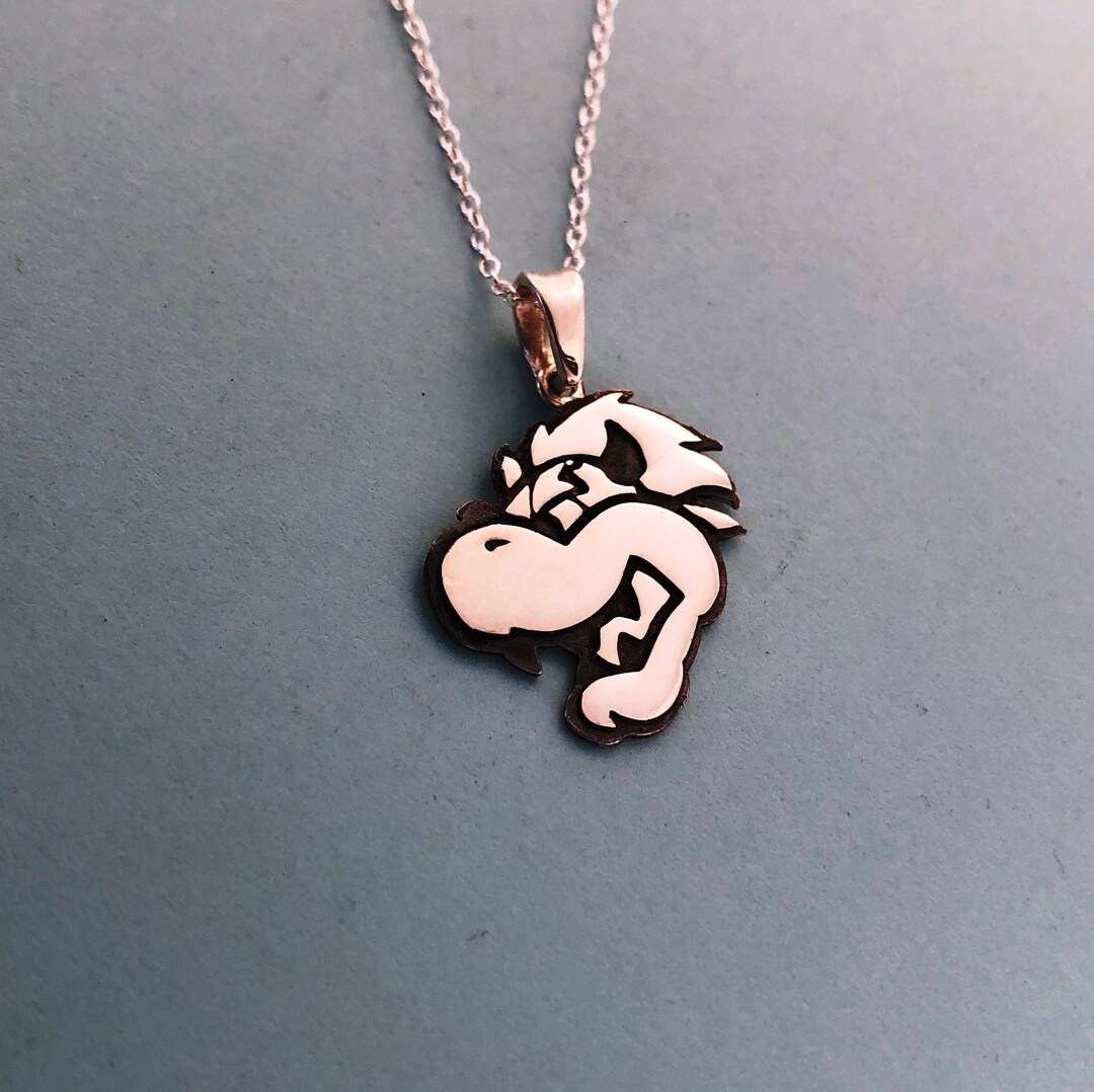 Super Mario Bowser Pendant - Handmade Sterling Silver - Etsy