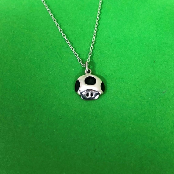 Super Mario mushroom toad Pendant handmade Sterling | Etsy