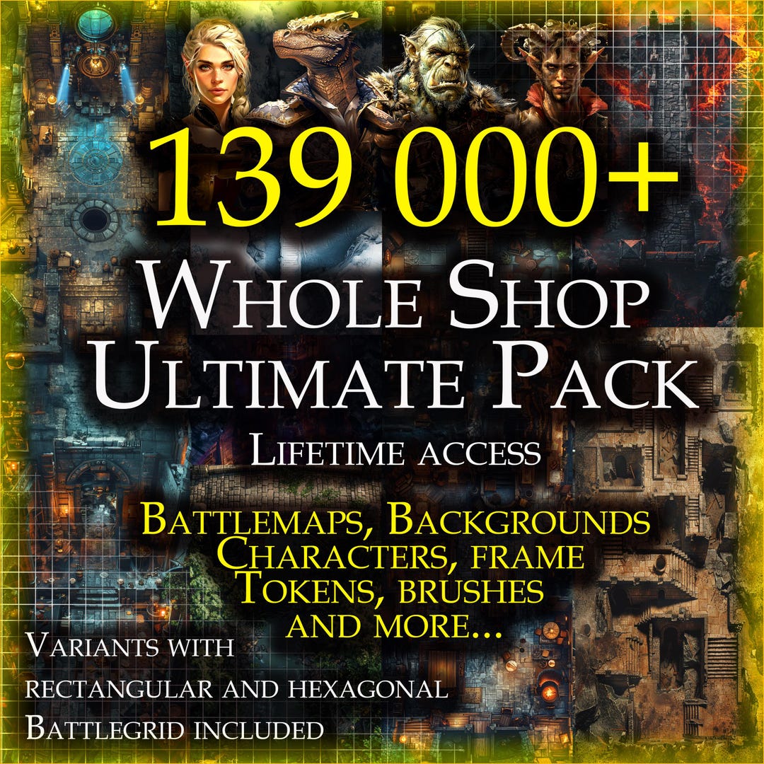 Whole Shop Bundle DND Maps Portraits Token Border Frames Condition ...