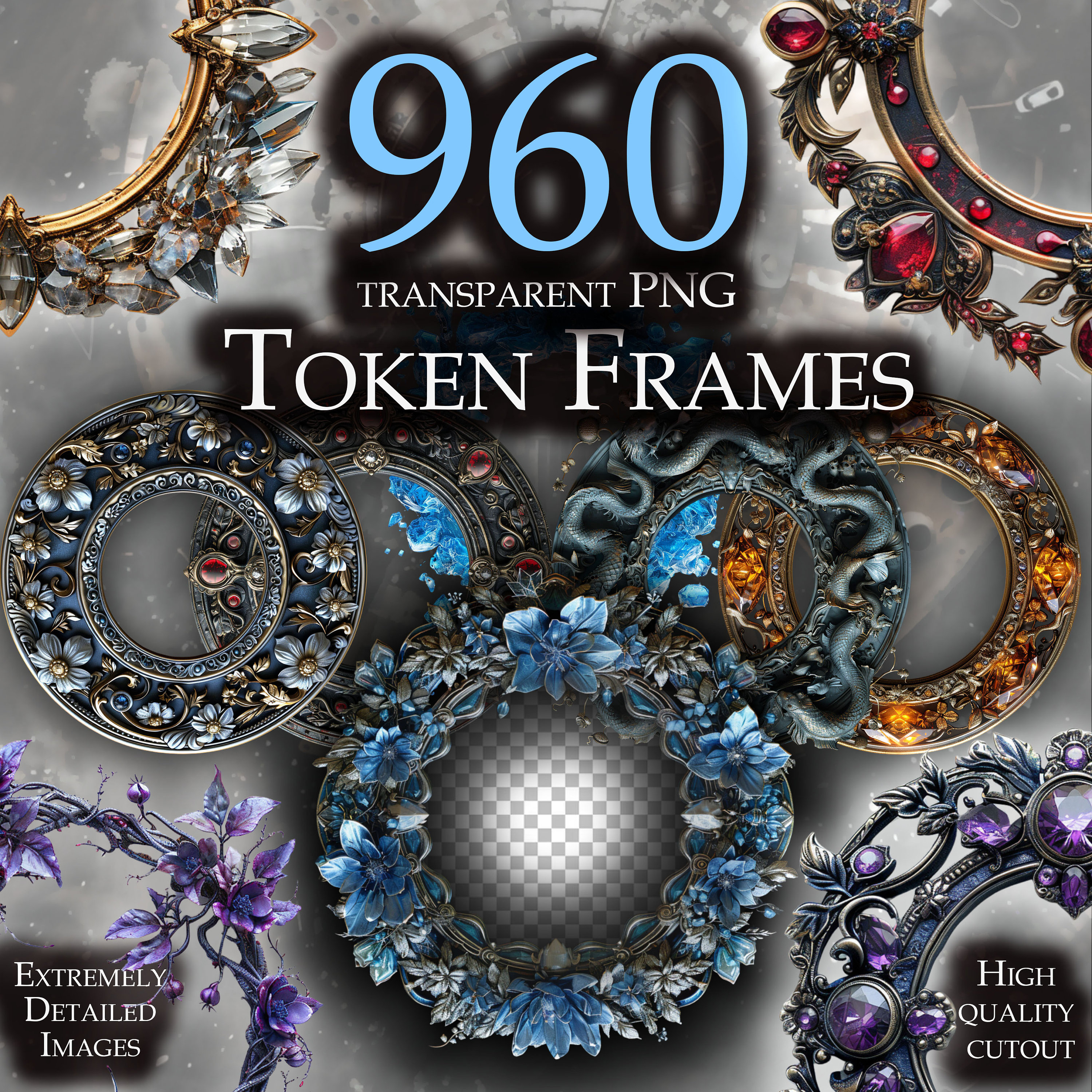 TTRPG Token Border Frames Digital Images Role Playing Printable Token Frames D&D Tokens Tabletop ...
