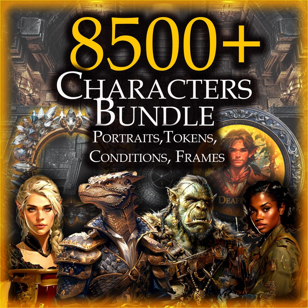 TTRPG Character Bundle Set | Portraits | Token Border Frames ...