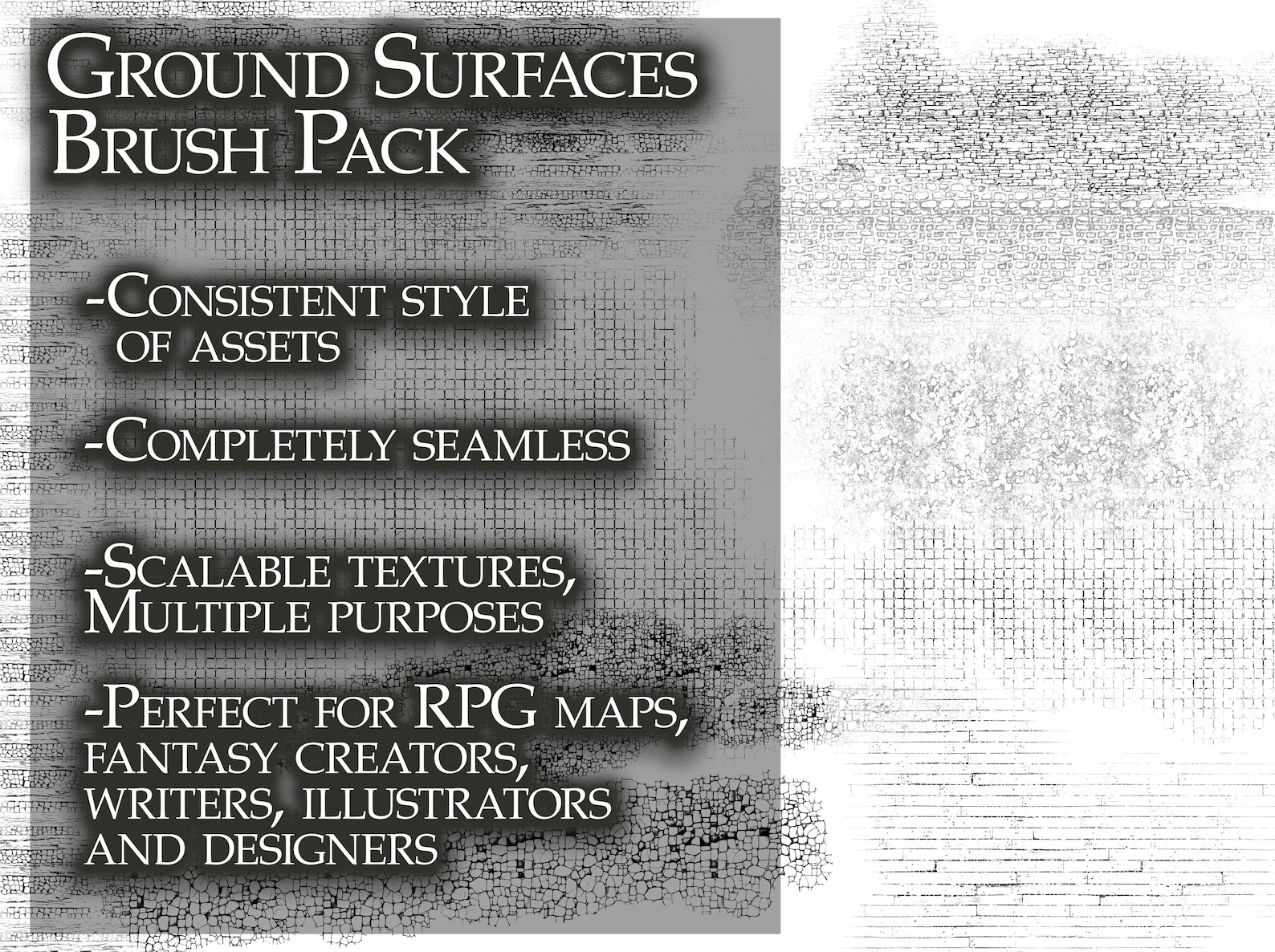 Brushes for Fantasy Map Making - 44 Seamless Texture Patterns. Perfect ...