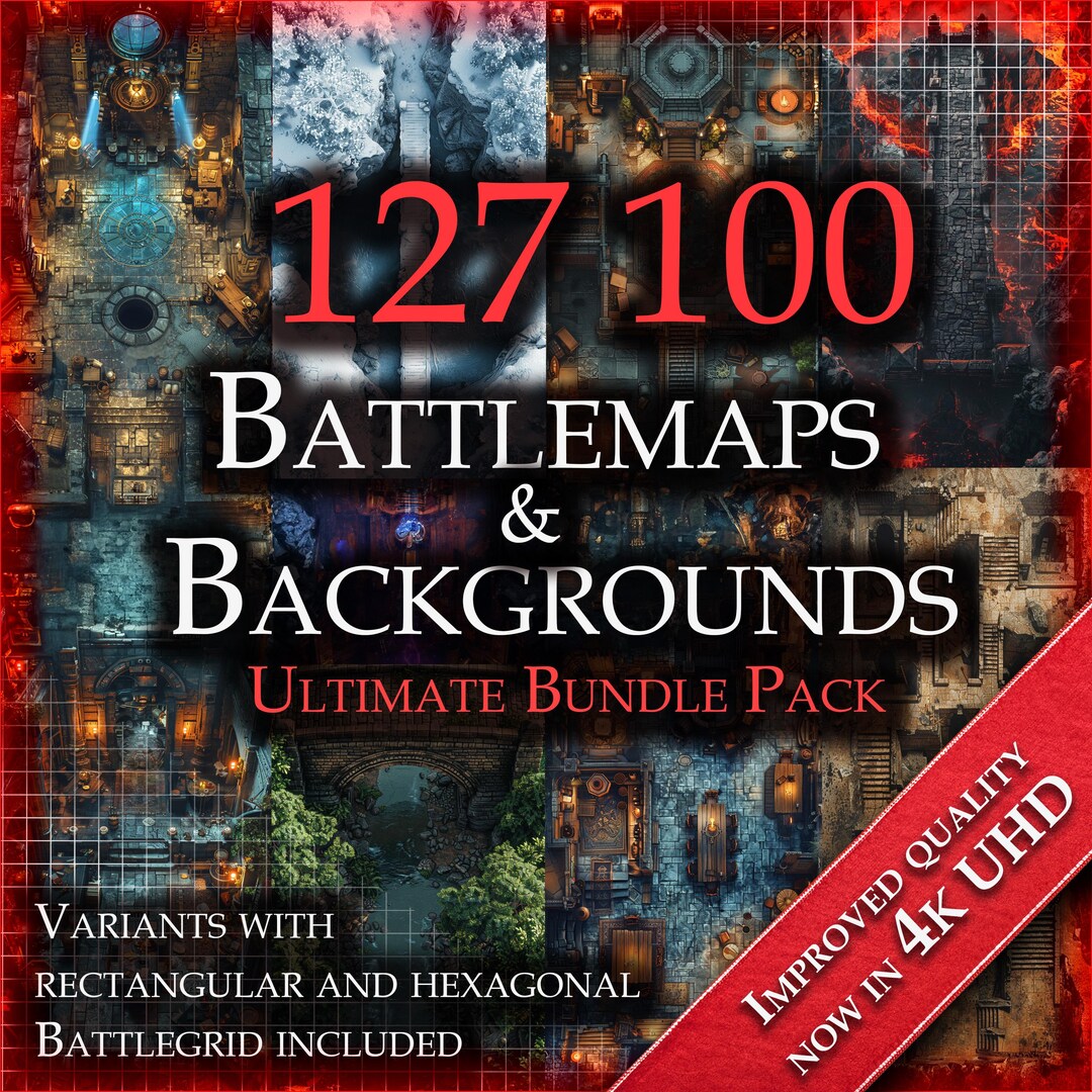 Dungeons and Dragons Battlemaps & Backgrounds Bundle | Digital RPG maps ...