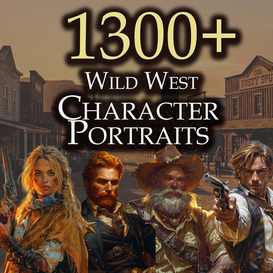 1300+ Wild West Character Portraits (digital) – Printable RPG Art for ...