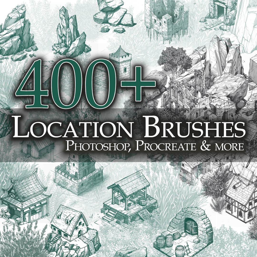 Brushes for Fantasy Map Making - 400 Pcs. Location Brushes. Perfect for ...