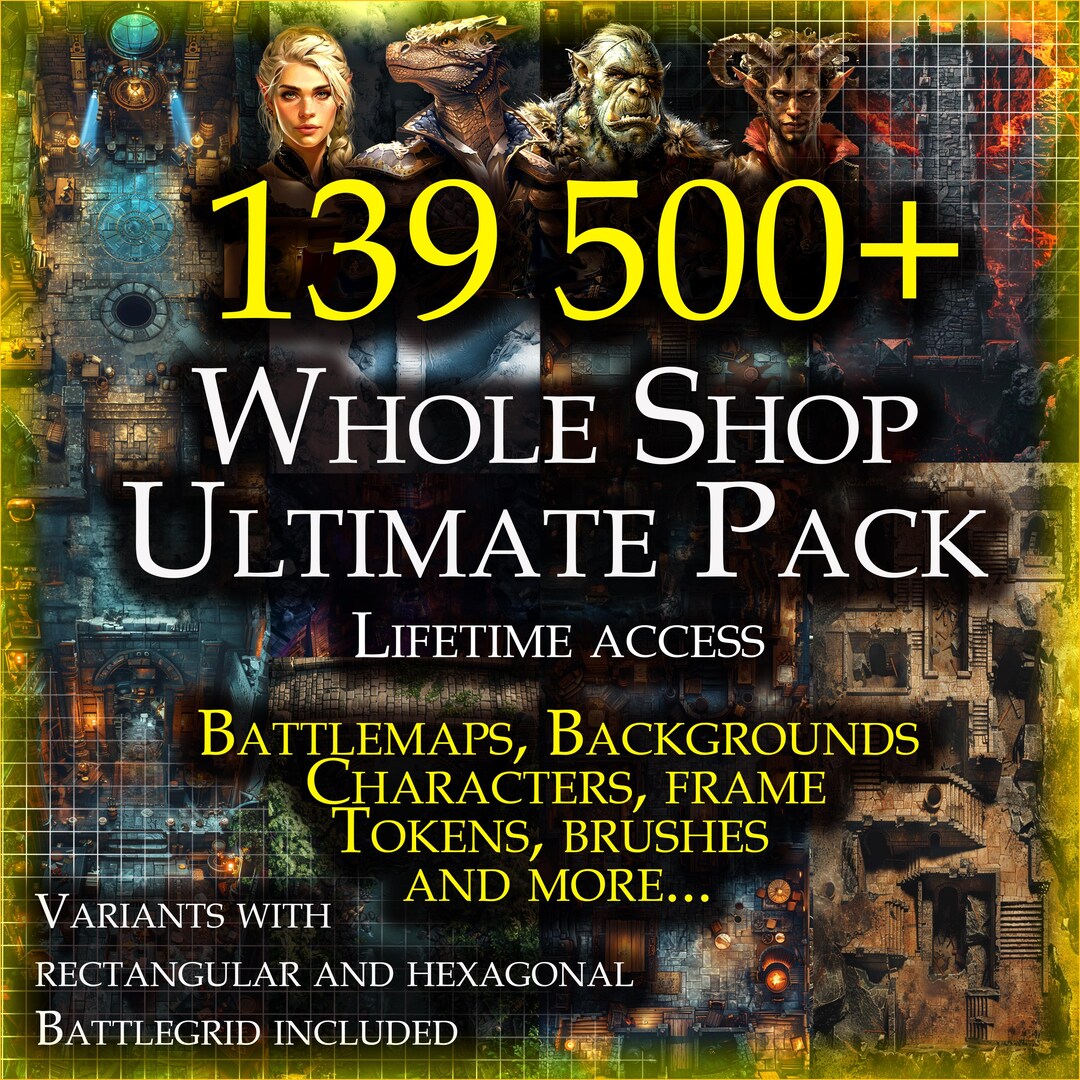 Whole Shop Bundle | DND Maps | Portraits | Token Border Frames ...