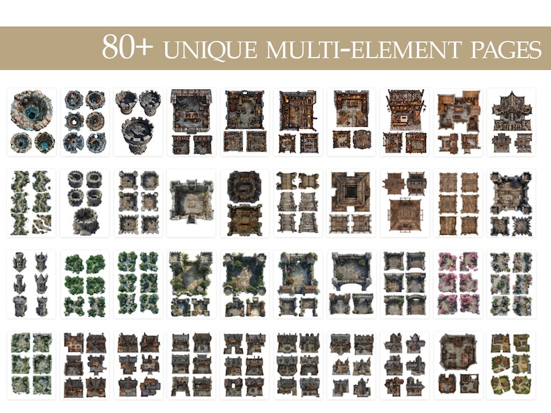 Fantasy RPG Maps Cutout Element Puzzle, Printable PDF, Transparent ...