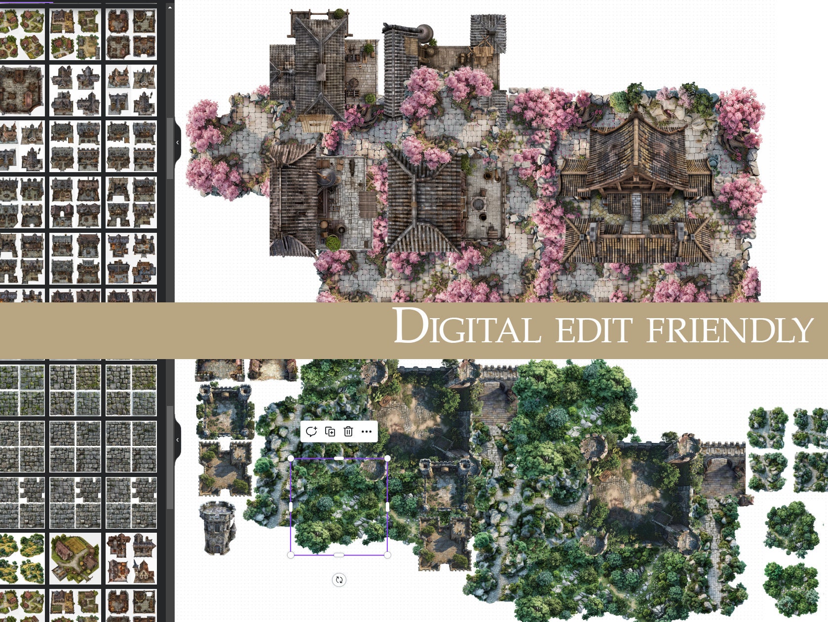 Fantasy RPG Maps Cutout Element Puzzle, Printable PDF, Transparent ...