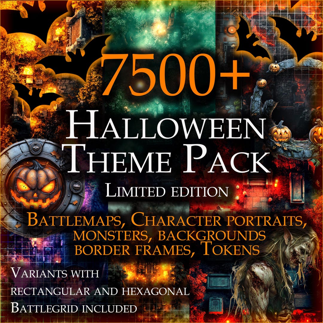 Dungeons and Dragons Halloween Pack | Maps, Characters, Tokens ...