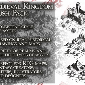 Brushes for Fantasy Map Making - 600 Pcs. Medieval Cartography Style ...