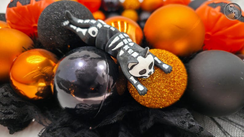 Skeleton Cat Fidget Toy & Keychain - Spooky Feline Articulated 3D ...