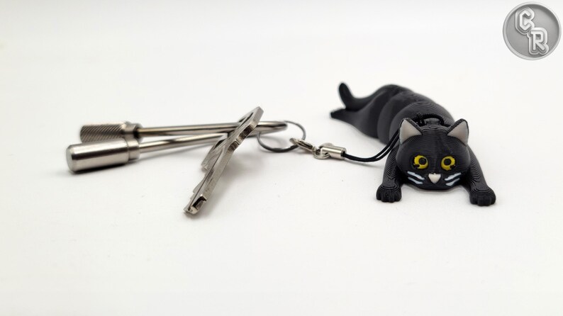 3D Printed Flexible Cat Keychain - Miniature Gift for Feline Lovers - Etsy