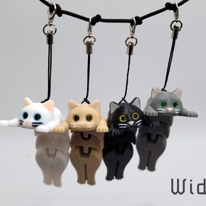 3D Printed Flexible Cat Keychain - Miniature Gift for Feline Lovers - Etsy