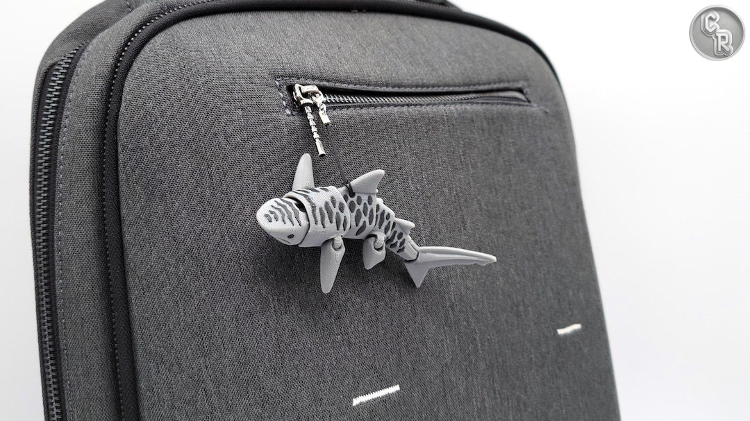 Articulated Mini Tiger Shark Fidget Toy and Keychain - Unique 3D ...