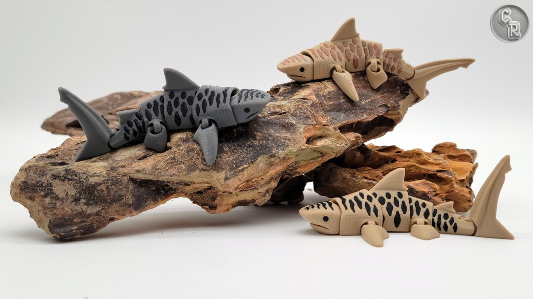 Articulated Mini Tiger Shark Fidget Toy - Unique 3D Printed Marine ...