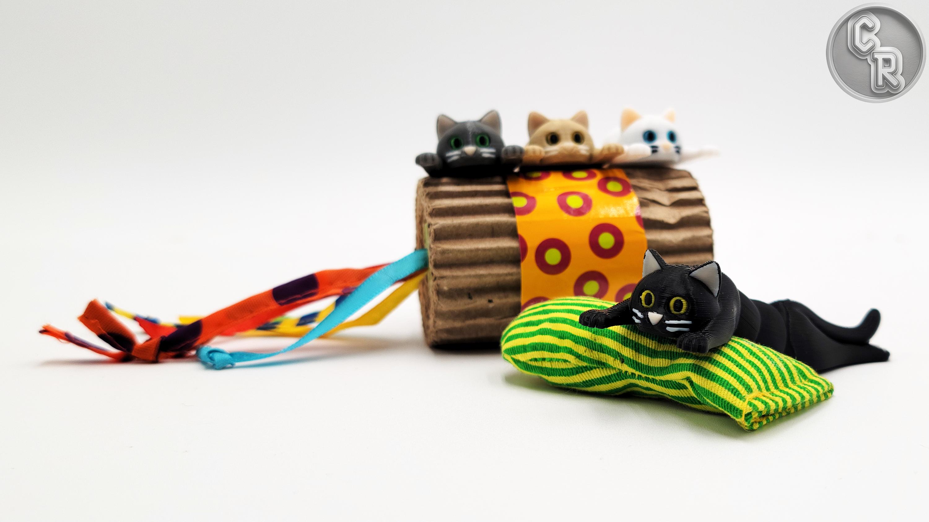 Flexible Cat Fidget Toy - Unique 3D Printed Miniature Gift for Cat ...